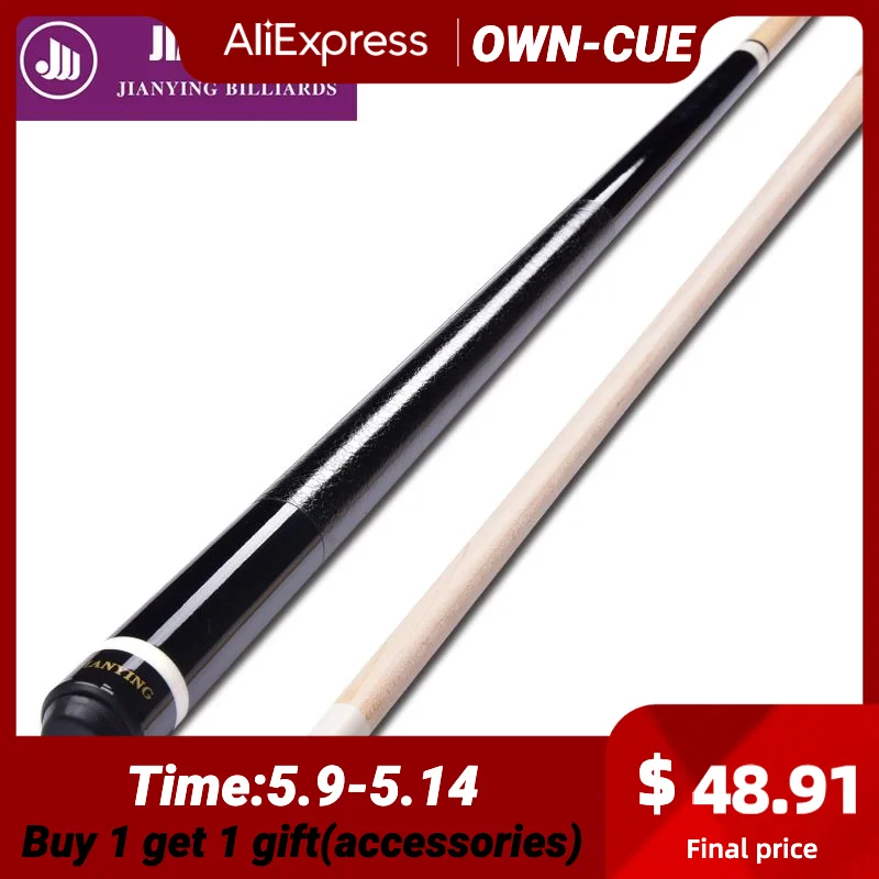 Original Jianying Pc 08 Pool Cue 12.75mm Tip Fiber Ferrule Hard Maple ...