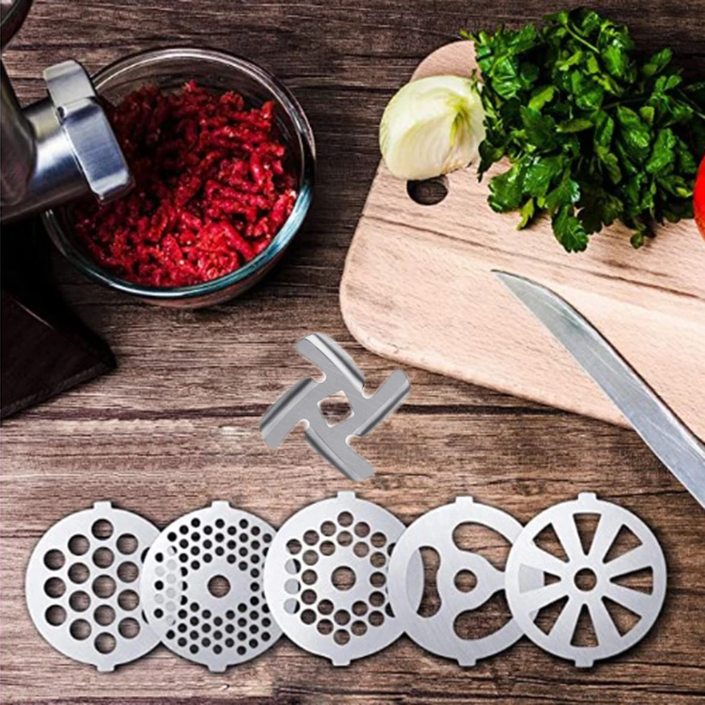 6pcs-Meat-Grinder-Mixer-Plate-Discs-Grinder-Blade-Kit-Food-Grinders ...