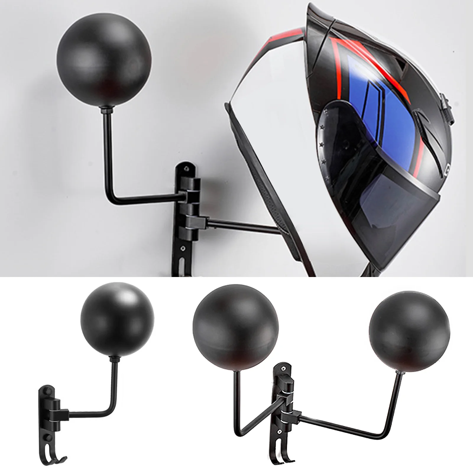 Wall-mounted / Floor-standing Bike Helmet Holder Home Motorcycle Helmet ...