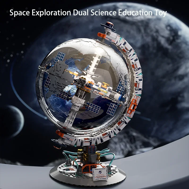 Space-Exploration-Building-Blocks-Toy-With-Lights-LED-Earth-Instrument ...