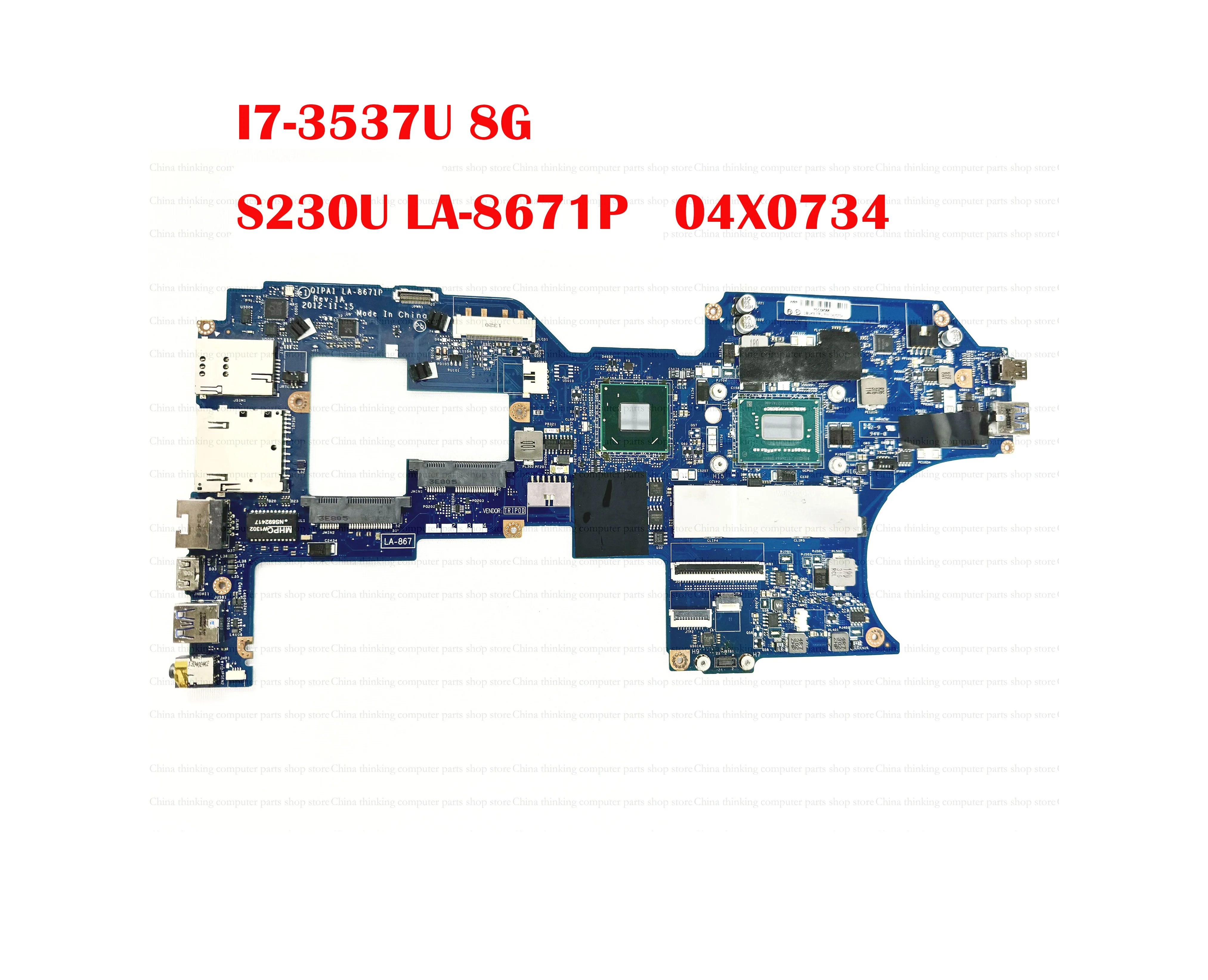 LA-8671P-Mainboard-Motherboard-with-I7-3537U-4G-RAM-DDR3-For-Lenovo ...