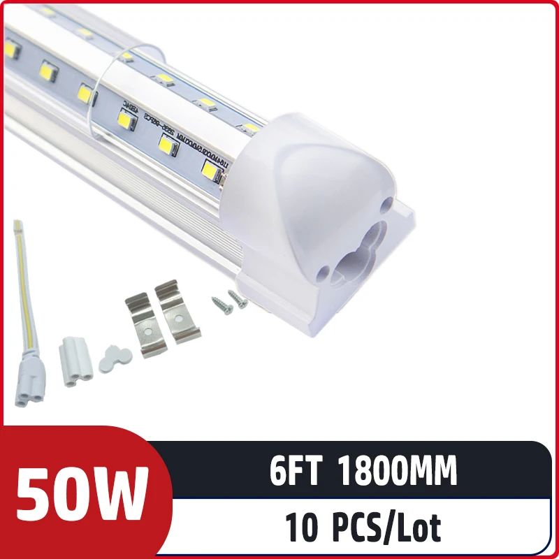 10pcs/lot 6ft 1800mm 50W T8 Integrated V-Shape LED Tube -High PF 0.95 ...