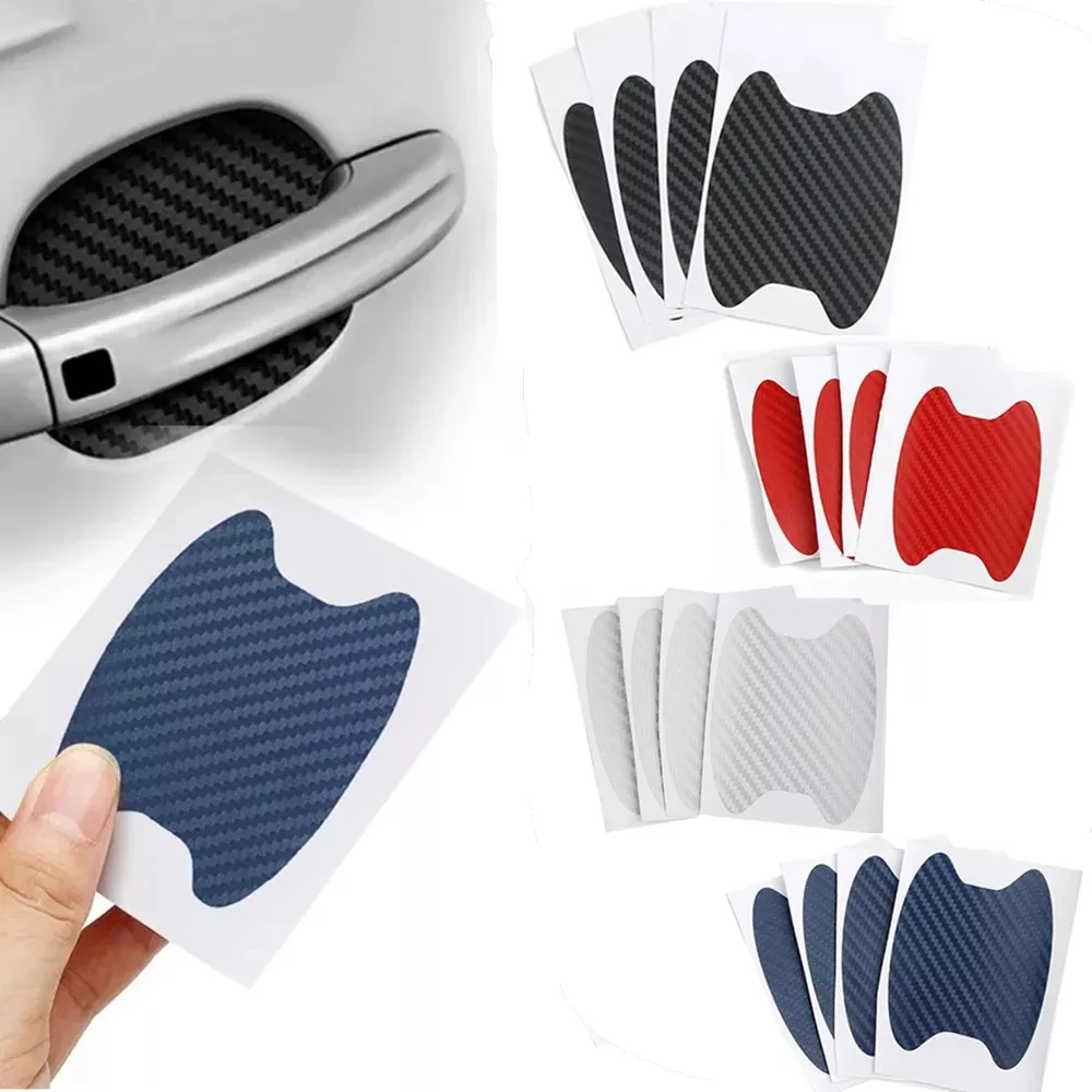 4Pcs/Set Car Door Sticker Carbon Fiber Scratches Resistant Cover Auto ...
