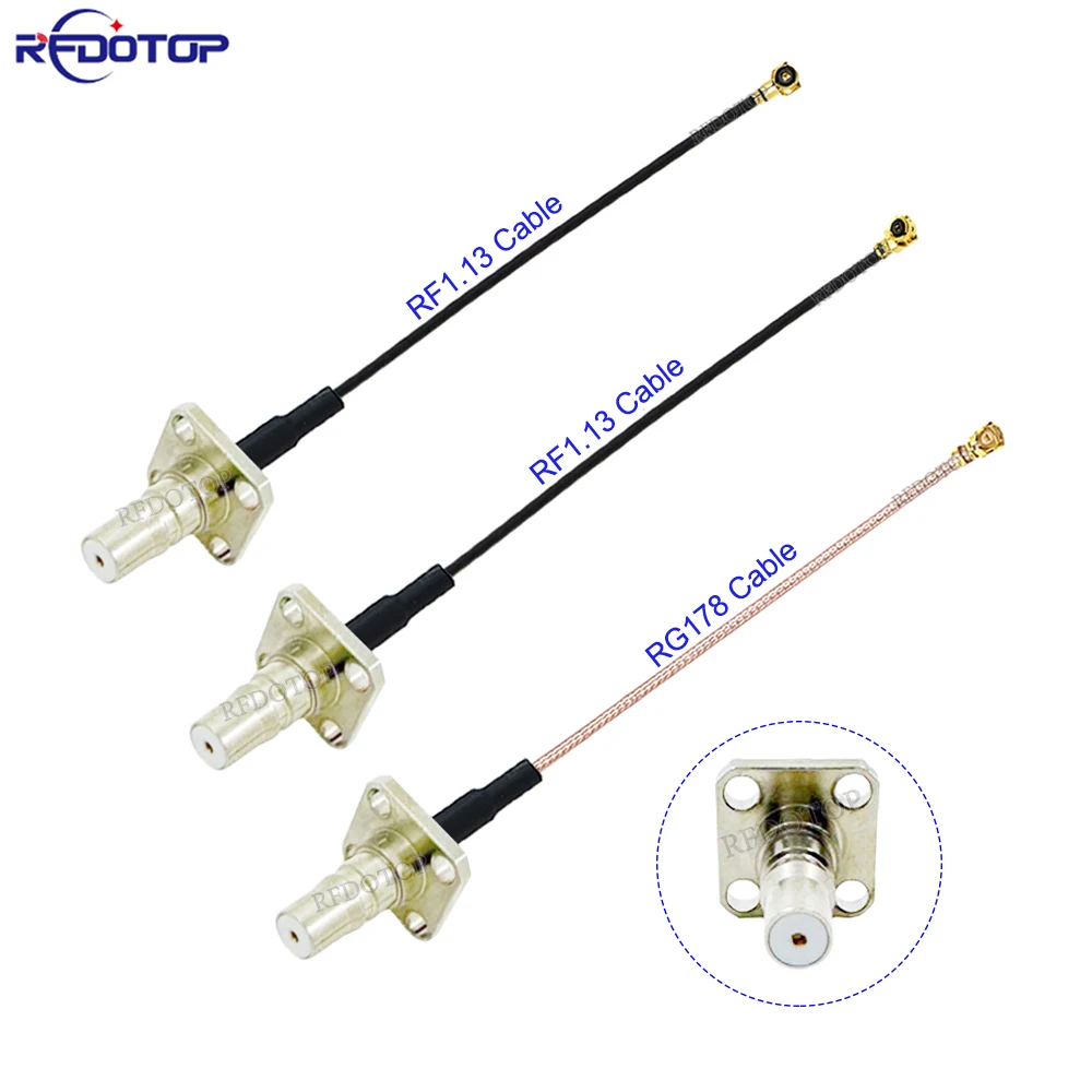 10Pcs/Lot QMA Female 4-Hole Panel Mount to U.FI IPX-1/IPX-4 Female ...