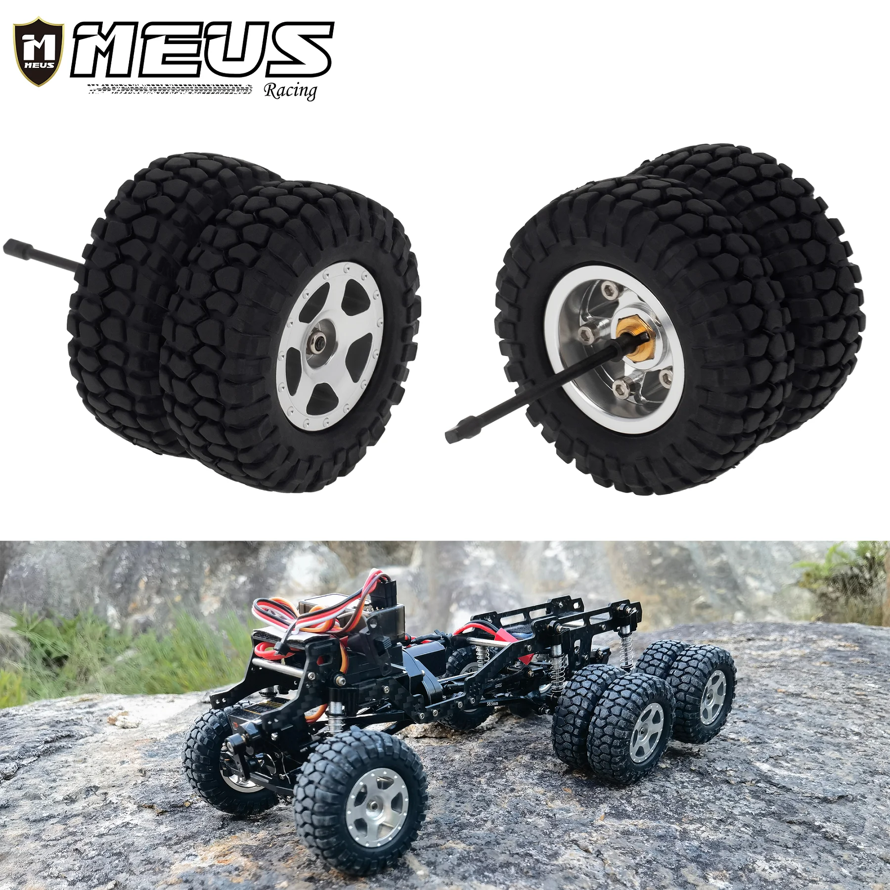 Meus Racing Dual Wheels Tires Double Wheel Coupler Straight Wheel Shaft ...
