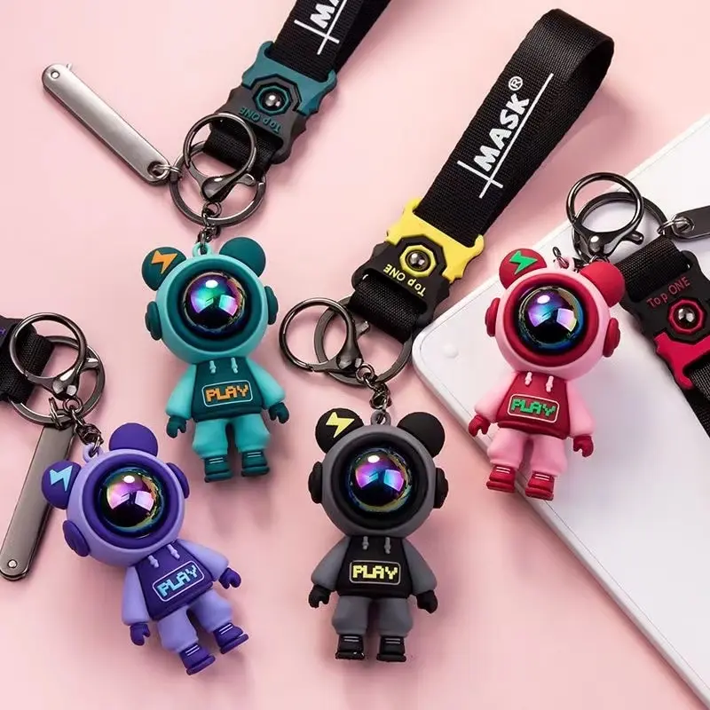 Lightning Bear Keychain Fashion Cartoon Cute Astronaut Bear Doll Bag ...