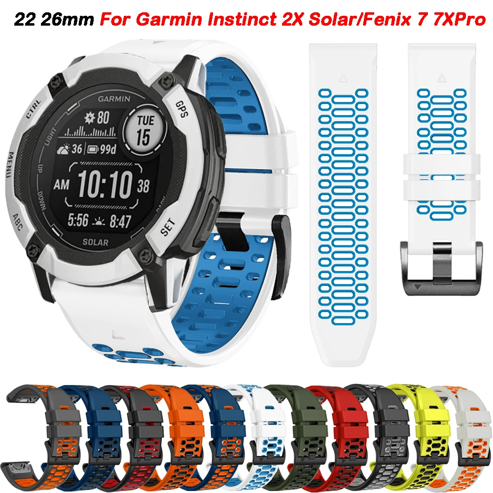 For-Garmin-Instinct-2X-Solar-QuickFit-Silicone-Watch-Strap-Watchband ...
