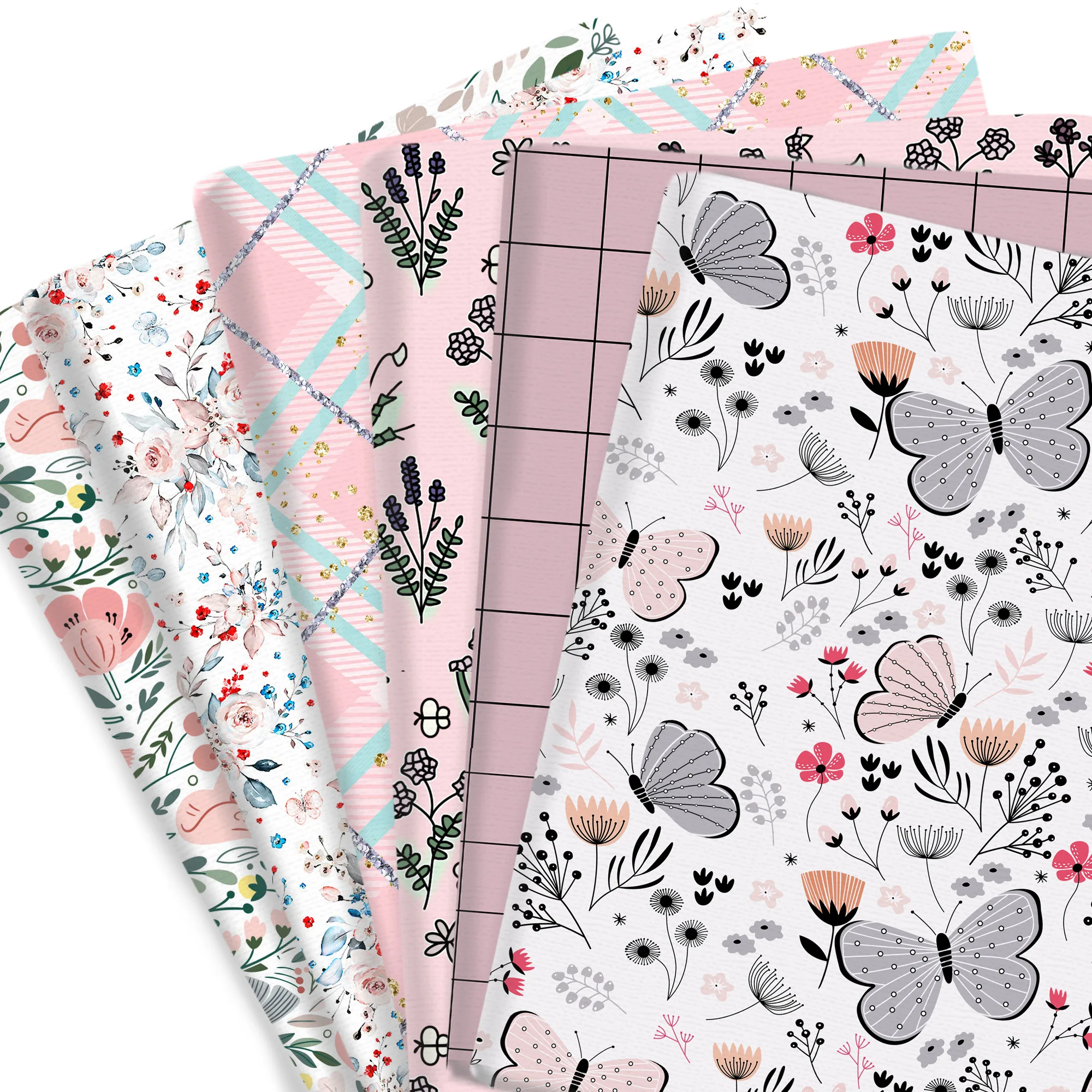 Rosa-Schmetterling-Grid-Gedruckt-Baumwolle-Stoff-DIY-Tissue-Patchwork ...