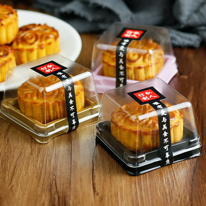 50-Sets-Square-Moon-Cake-Trays-Mooncake-Packaging-Box-With-Cover-Food ...