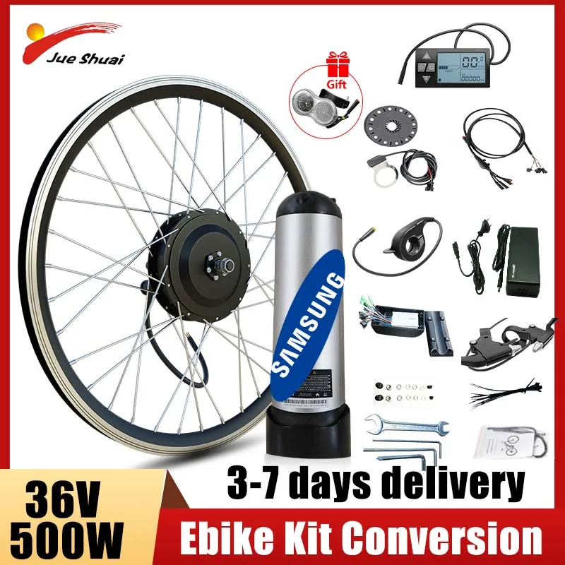 Ebike-Kit-Conversion-with-Battery-12AH-250W-350W-500W-Hub-Motor-Wheel ...