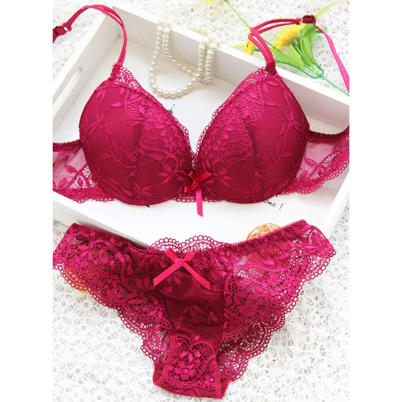 Women Sexy Lingerie Set Fashion Lace Lingerie Sets For Ladies Soild Color Bra Comfortable ...