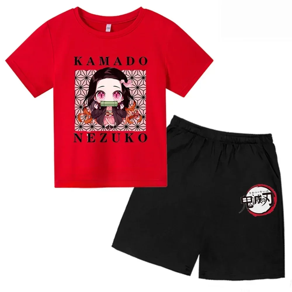 Conjunto de camiseta y pantalones cortos con estampado de Kamado Nezuko ...