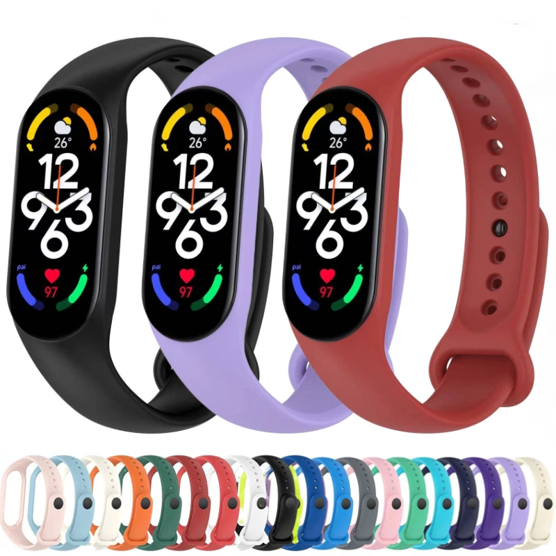 Silicone-Strap-for-Xiaomi-Mi-Band-7-6-5-4-3-Bracelet-Wristband ...