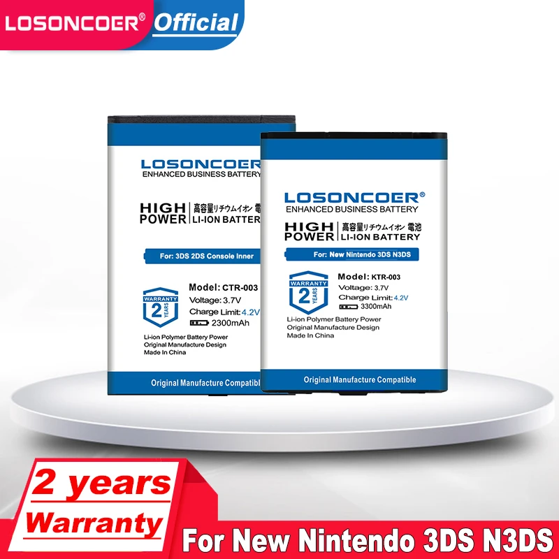 LOSONCOER 2300-3300mAh KTR-003 CTR-003 Battery For New Nintendo 3DS ...