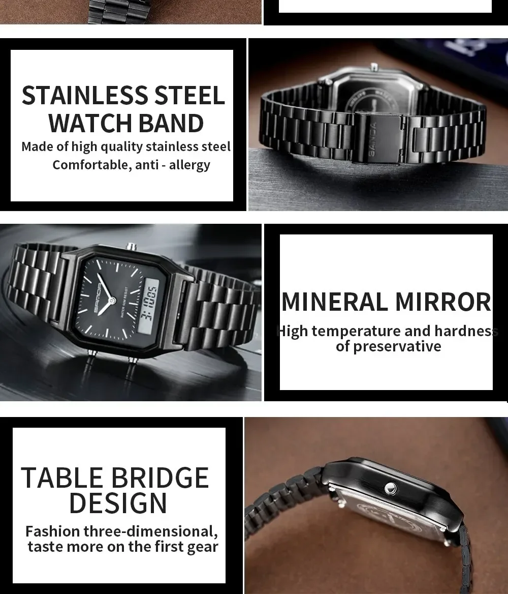 SANDA P747 мужские кварцевые часы | AliExpress