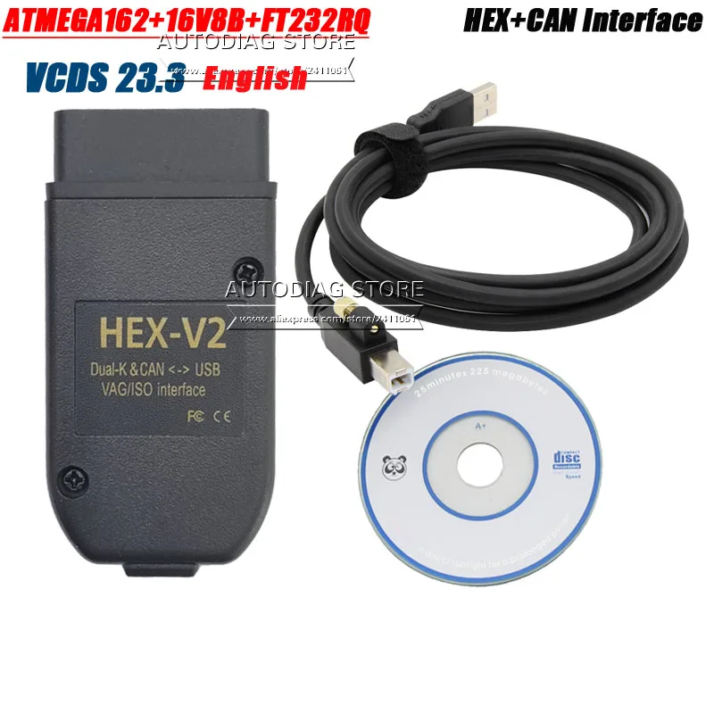 VAG COM 23.3.1 VAGCOM 22.10 VCDS HEX CAN USB Interface FOR VW AUDI Skoda Seat VAG 21.3 Multi ...