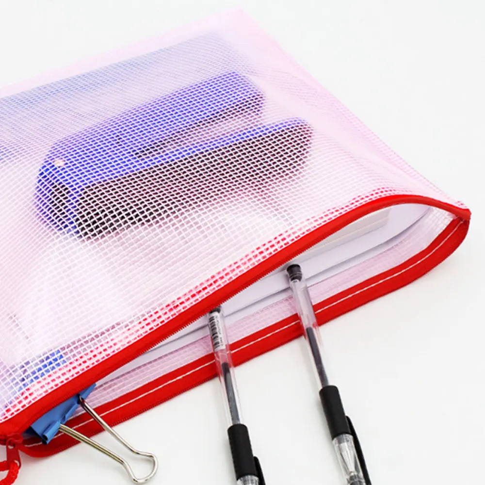 Green-A5-Size-Plastic-Mesh-Zip-File-Bag-Zip-File-Bag-File-Storage-Bag ...