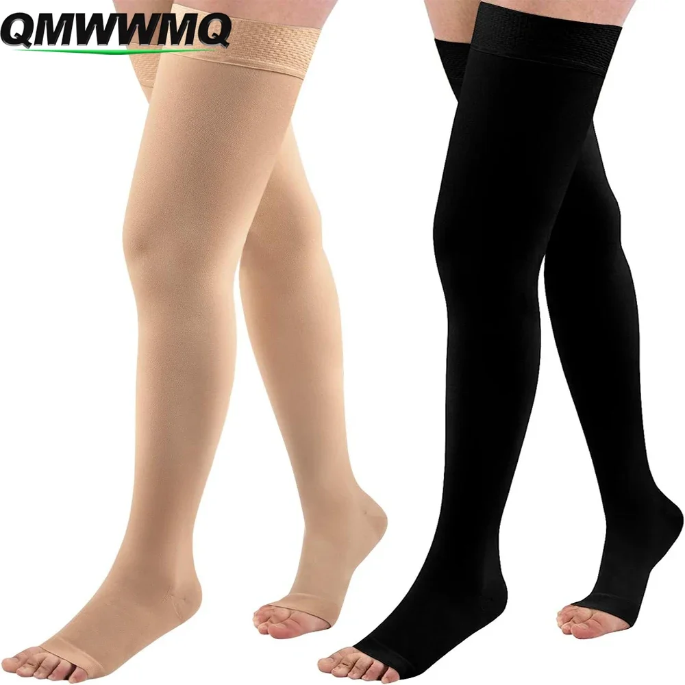 1Pair-Thigh-High-Compression-Socks-Firm-Support-20-30-mmHg-Gradient ...