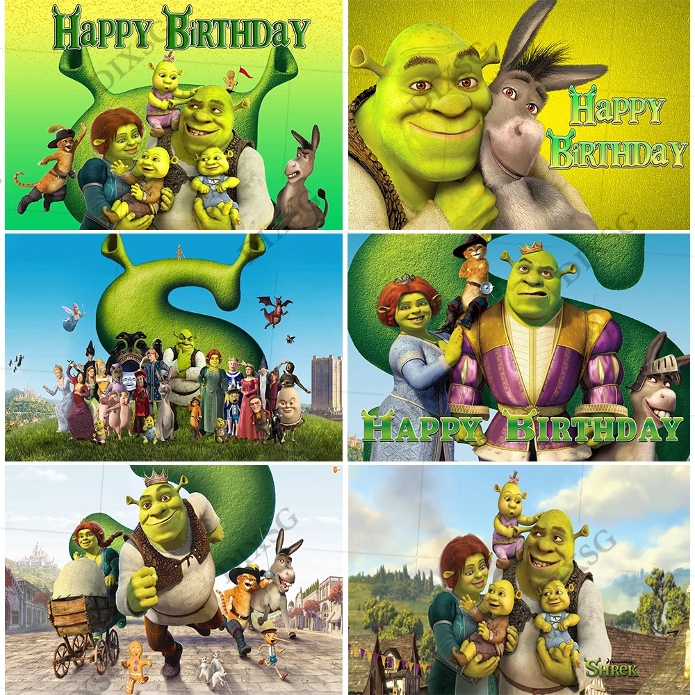 Dixsg shrek fundo fotografia crianças 1st aniversário monstro verde ...
