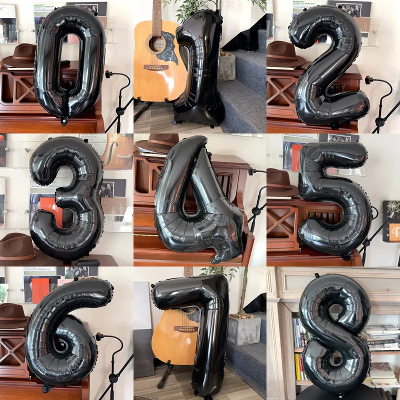 1pc-INS-32inch-Black-Large-Number-Foil-Balloons-Figure-Helium-Balloon ...