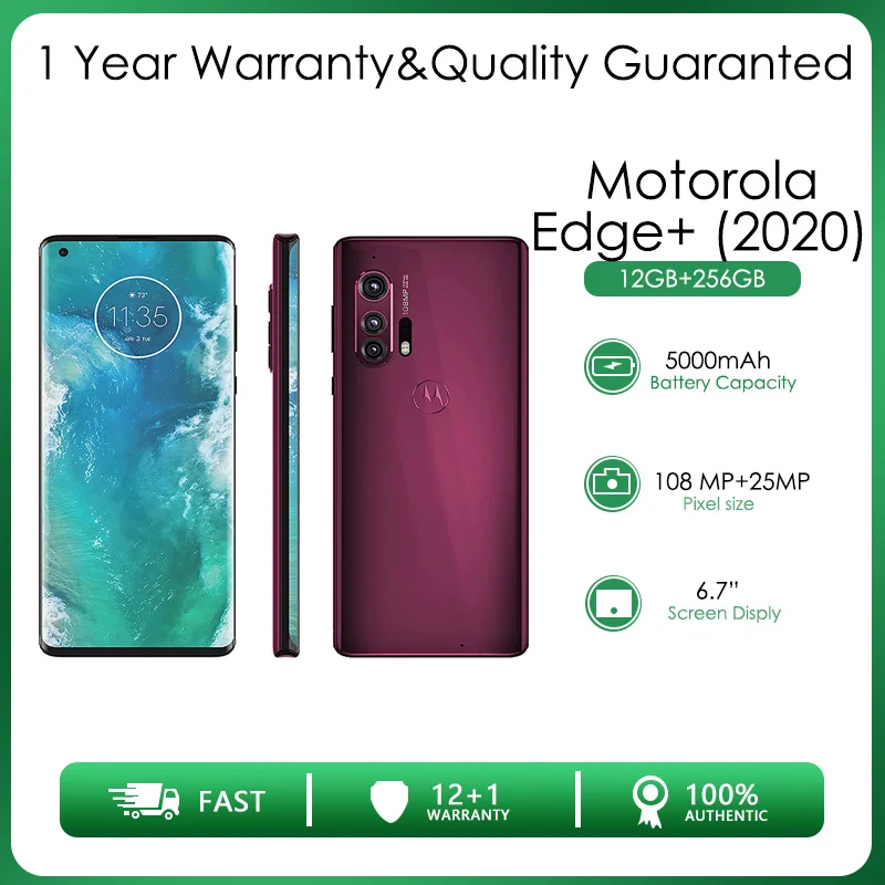 Original Unlocked Motorola Edge+ (2020) 5G Single Sim 12GB RAM+256GB ...