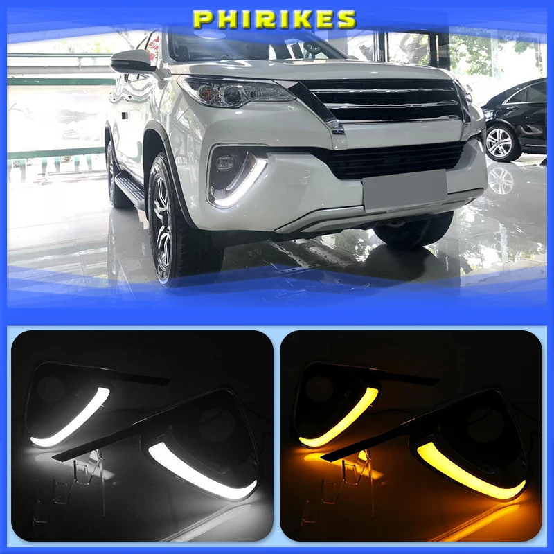 Car For Toyota Fortuner 2015 2016 2017 DRL LED Daytime Running Light ...