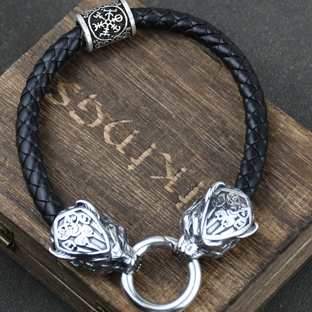 Tanio Viking Rune Valknut bransoletka z koralików męska stal nierdzewna ...