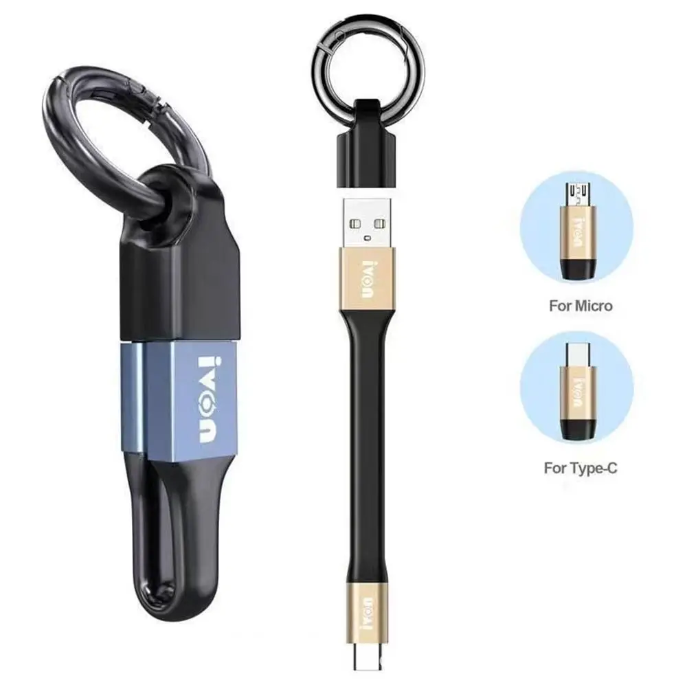 Ultra-Short-Keychain-USB-Data-Cable-3-1A-Max-Fast-Charging-Cable-Micro ...