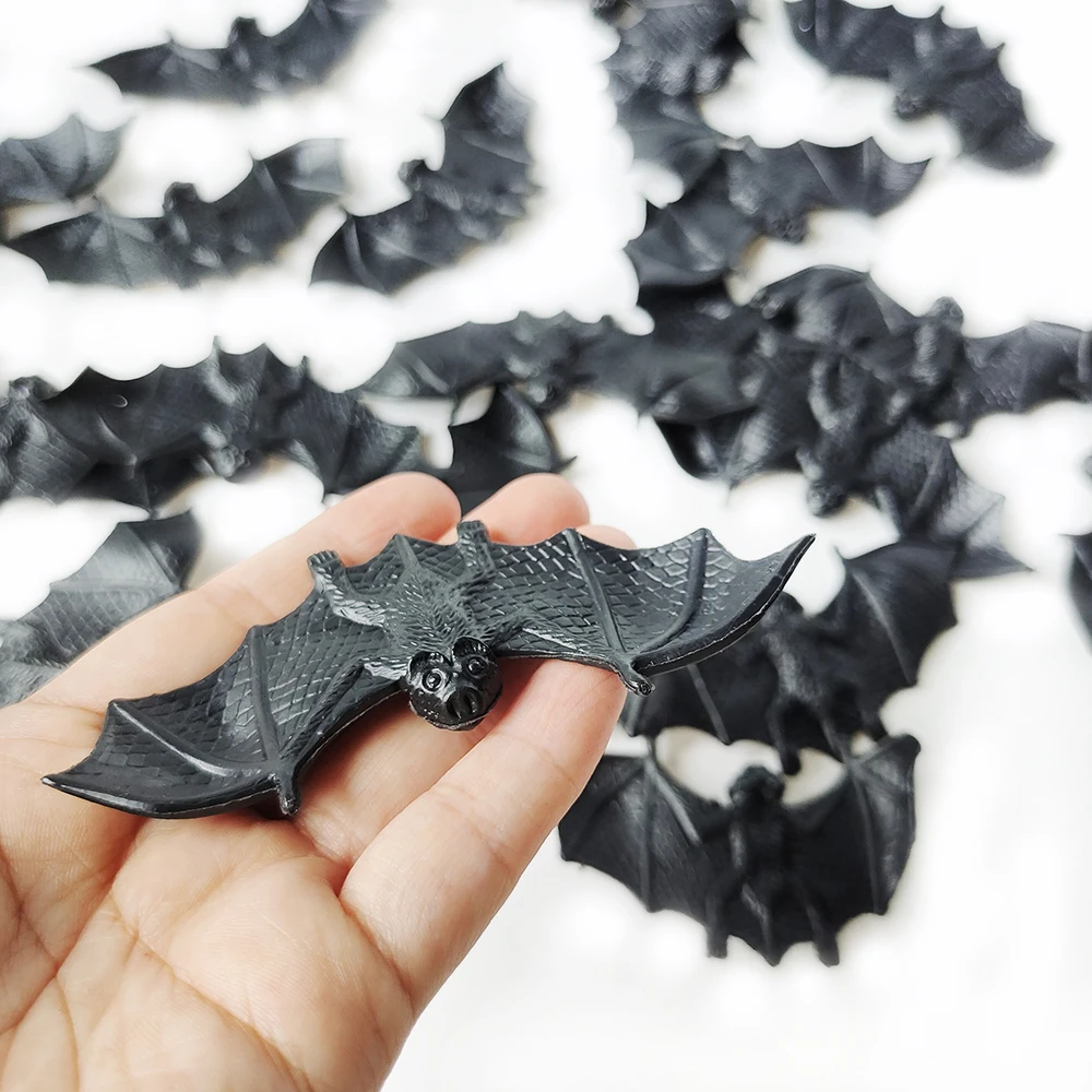 10Pcs-Halloween-Artificial-Bat-Cosplay-Practical-Joke-Black-Luminous ...