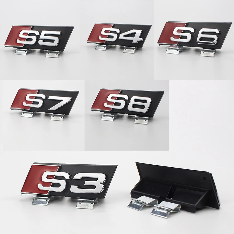 엠블럼 배지 데칼 자동차 로고 장식 아우디 S라인 S3 S4 S5 S6 S7 S8 로고 A3 A4 A5 A6 A7 용 자동차