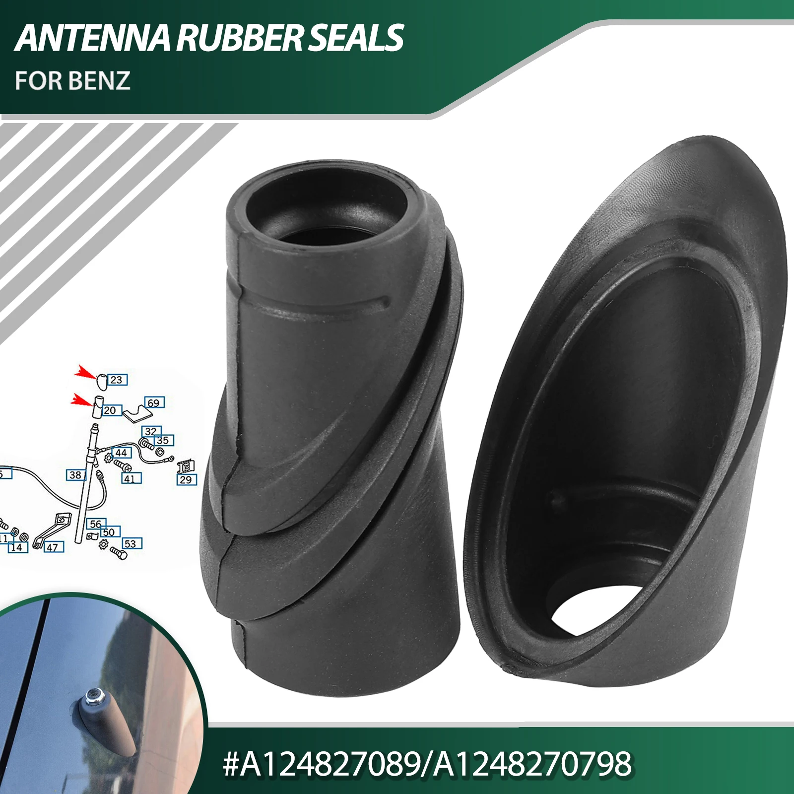 Antenna-Foot-Rubber-Seal-Parts-Grommet-Aerial-A1248270898-A1248270798 ...