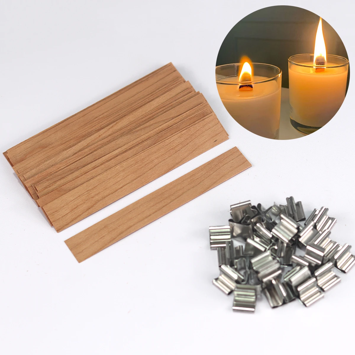 Candle Wicks Smokeless Wood | Candle Making Supplies Set | Wooden Wicks ...