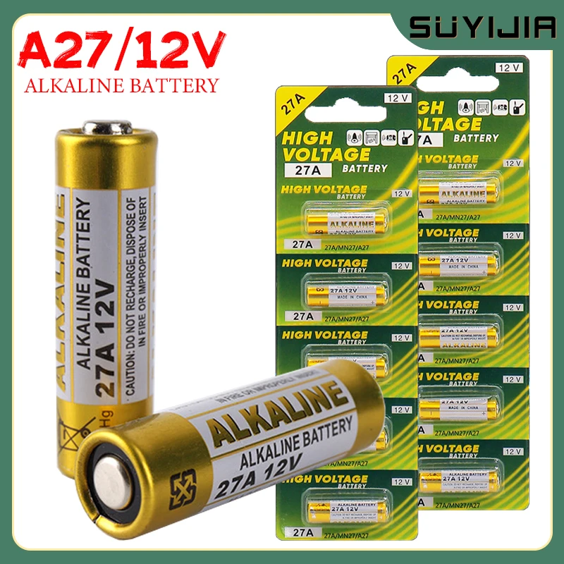 5PCS-Alkaline-Battery-12V-A27-27A-For-Car-Alarm-Remote-Control-Doorbell ...