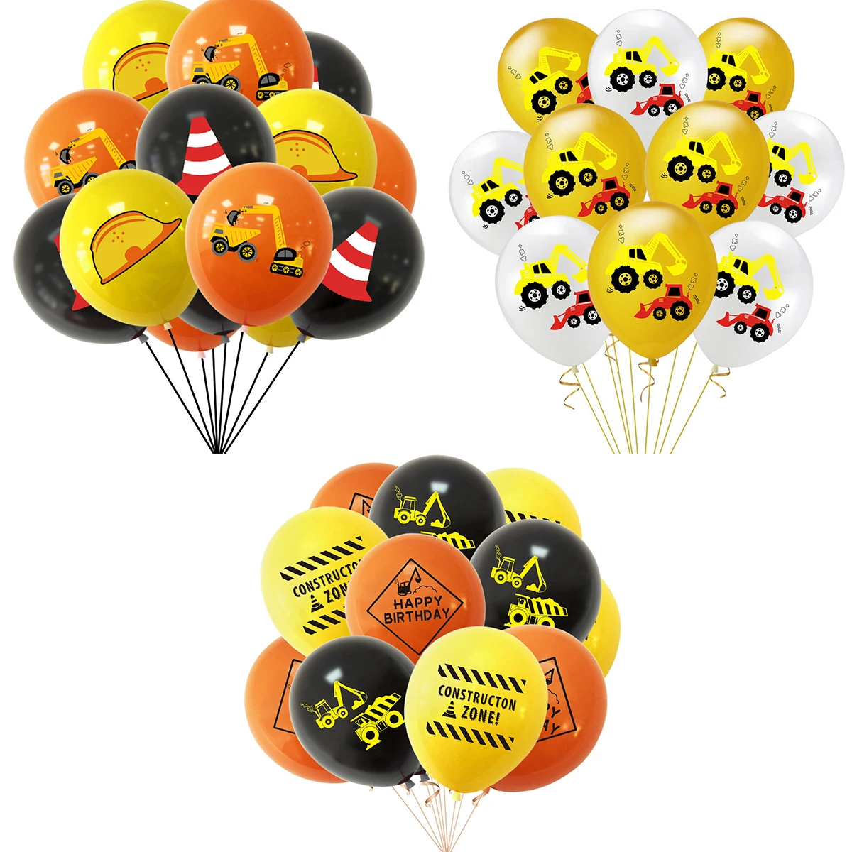 10Pcs-Construction-Tractor-Theme-Excavator-Balloons-Racing-Cars-Balloon ...