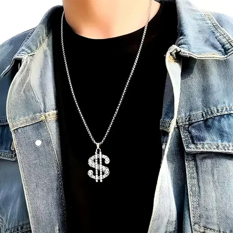 Fashionable-Hip-Hop-Style-Titanium-Steel-Men-s-Necklace-Dollar-Sign ...