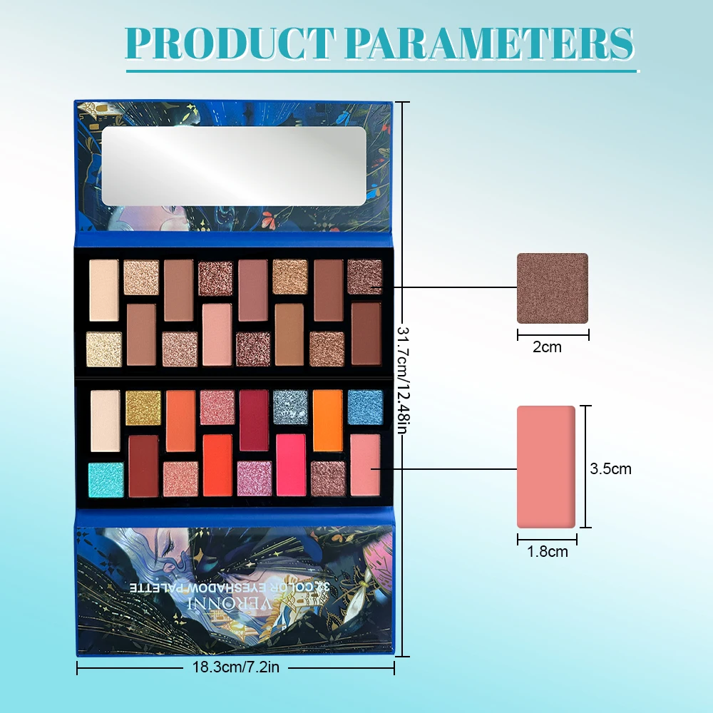 VERONNI-32-Color-Eyeshadow-Tray-Daily-Makeup-Shimmer-Matte-Lasting ...