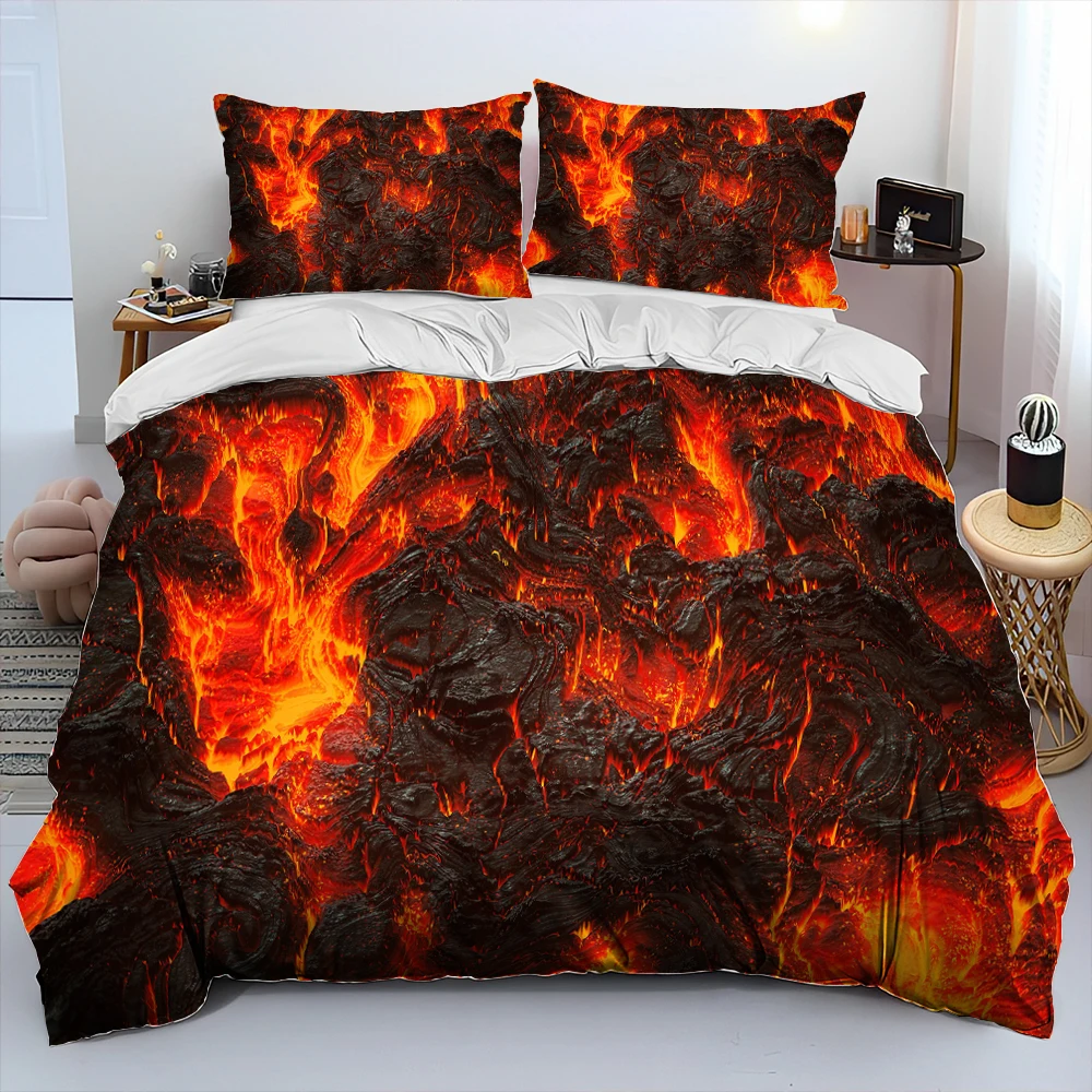 Volcano-Lava-Magma-Moutain-Boy-Kids-Durex-Quilt-3Pcs-Twin-King-Full ...