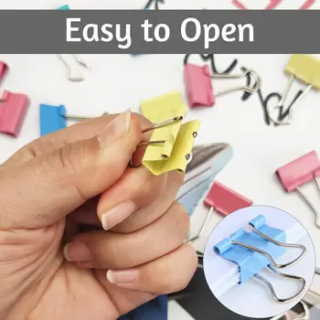 60pcs Mini Binder Clips Color Binder Clip Small Paper Clip 15mm 5/8 ...