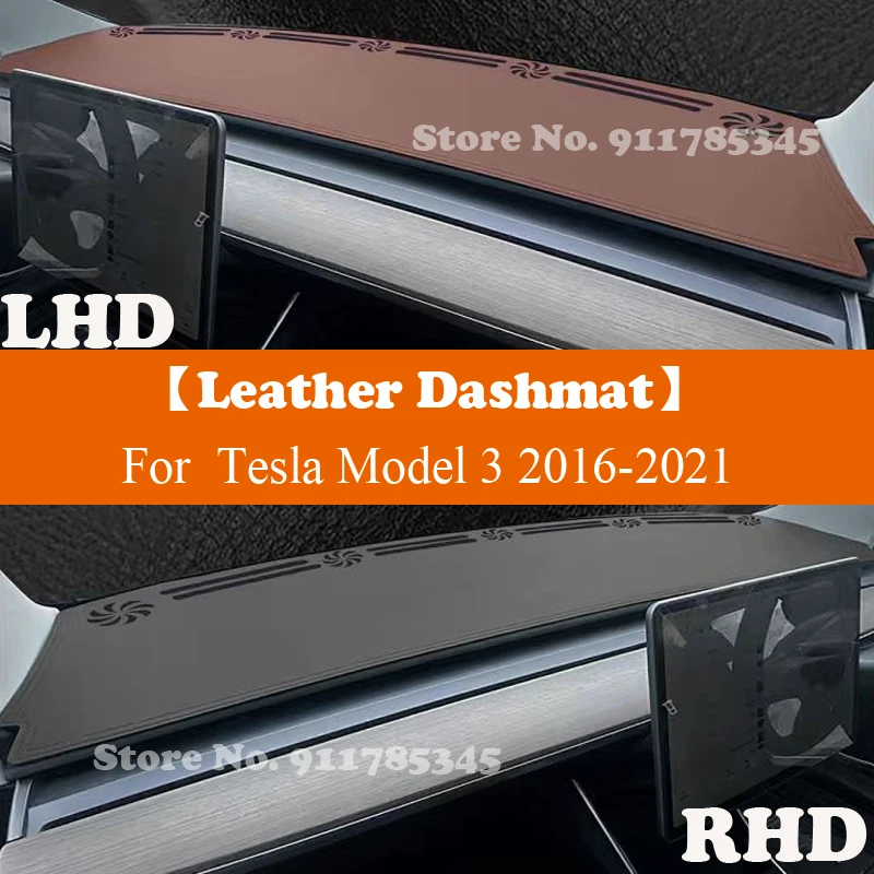 Leather-Dashmat-Dashboard-Cover-Pad-Dash-Mat-Sunshade-Protect-Car ...