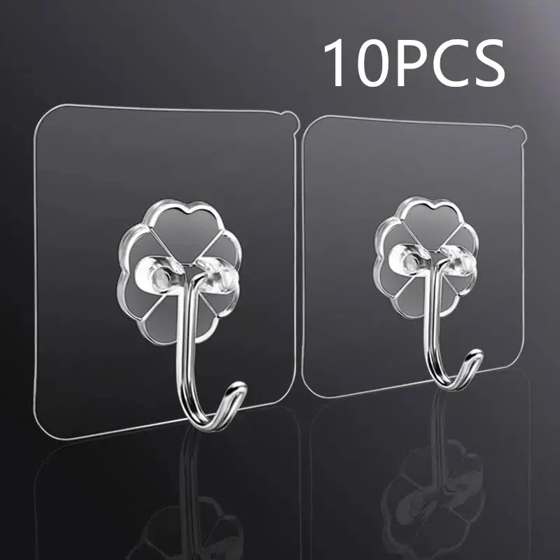 10-20-Pcs-Door-Hook-Adhesive-Wall-Hooks-Transparent-Anti-skid-Traceless ...