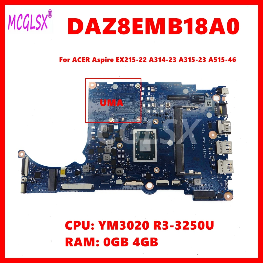 DAZ8EMB18A0 Mainboard For ACER Aspire EX215-22 A314-23 A315-23 A515-46 ...