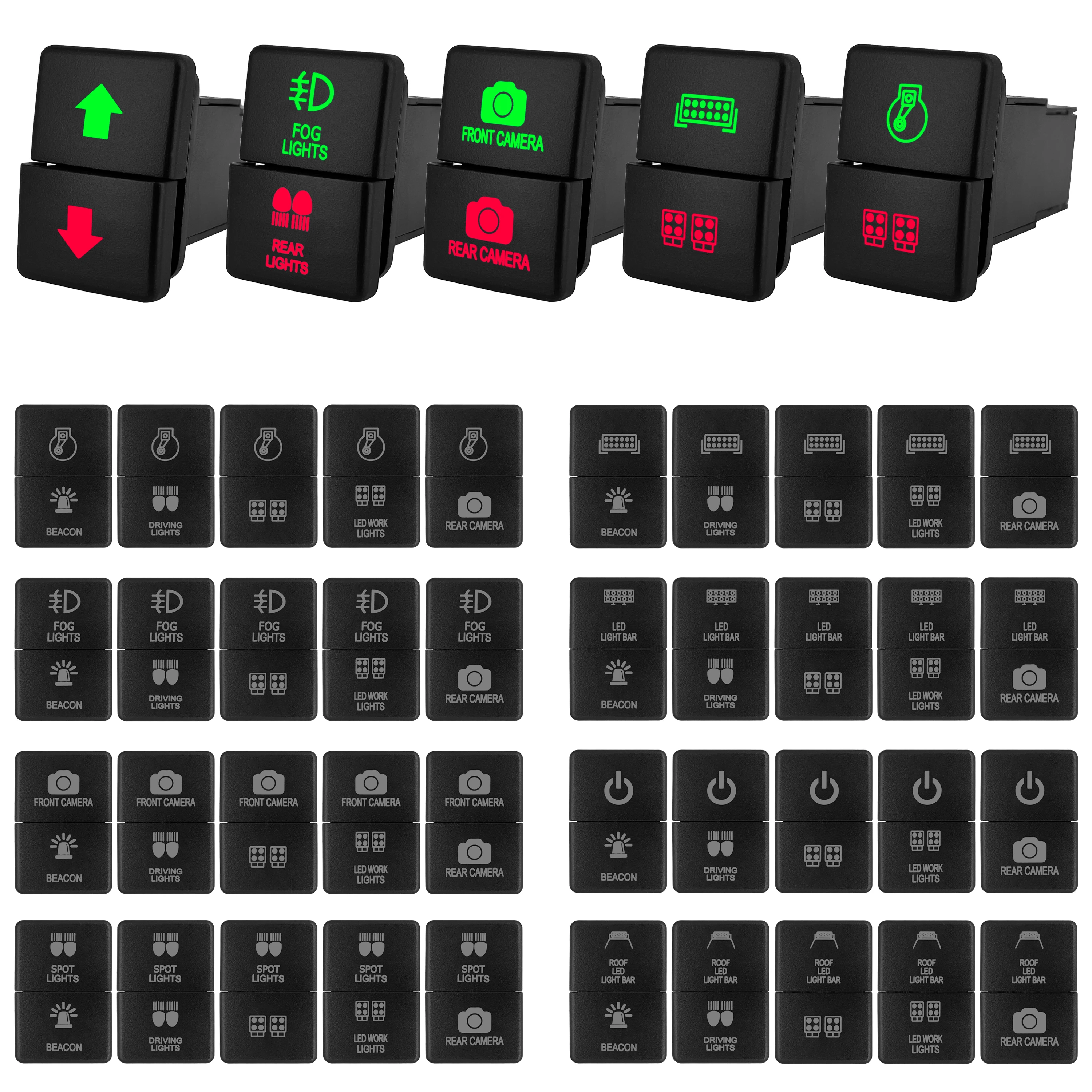 12V-Car-Dual-Push-Switches-Green-Red-Led-Light-Bar-Button-Switch-Wiring ...