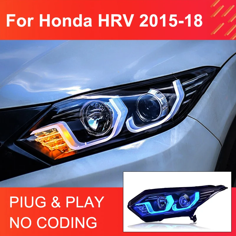 1-Pair-LED-Headlight-Assembly-for-Honda-Vezel-HRV-HR-V-2015-2018 ...
