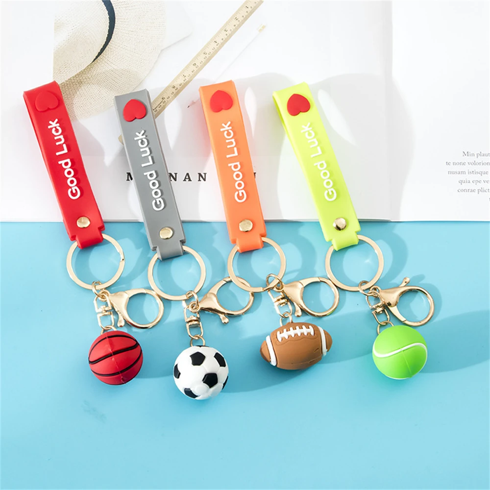 New-Mini-Ball-Keychain-PVC-Soft-Glue-Football-Basketball-Rugby-Tennis ...