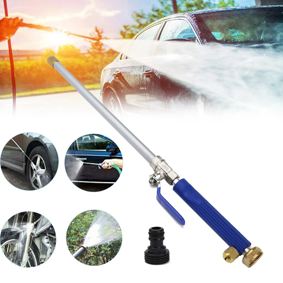 High Pressure Garden Water Gun Water Jet Nozzle Fan Nozzle Clean ...