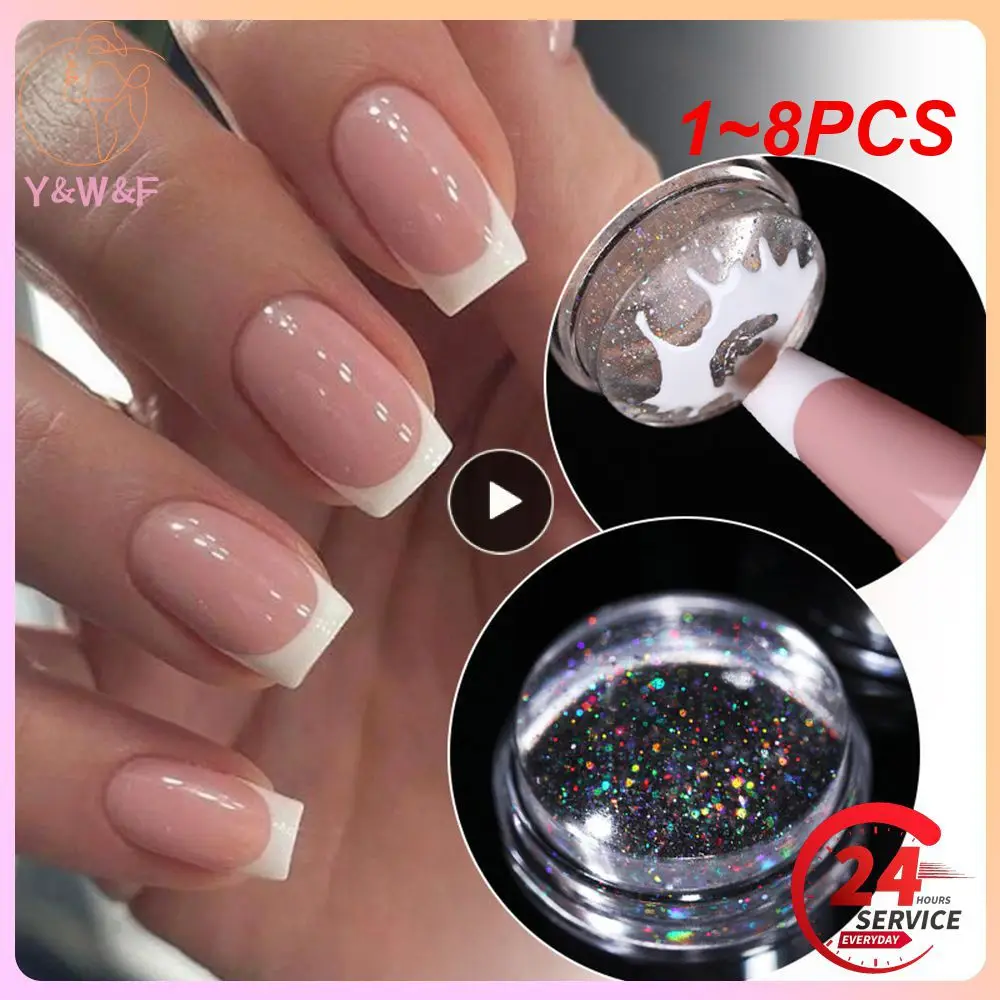 1-8PCS-French-Transparent-Nail-Stamper-with-Scraper-Jelly-Silicone ...