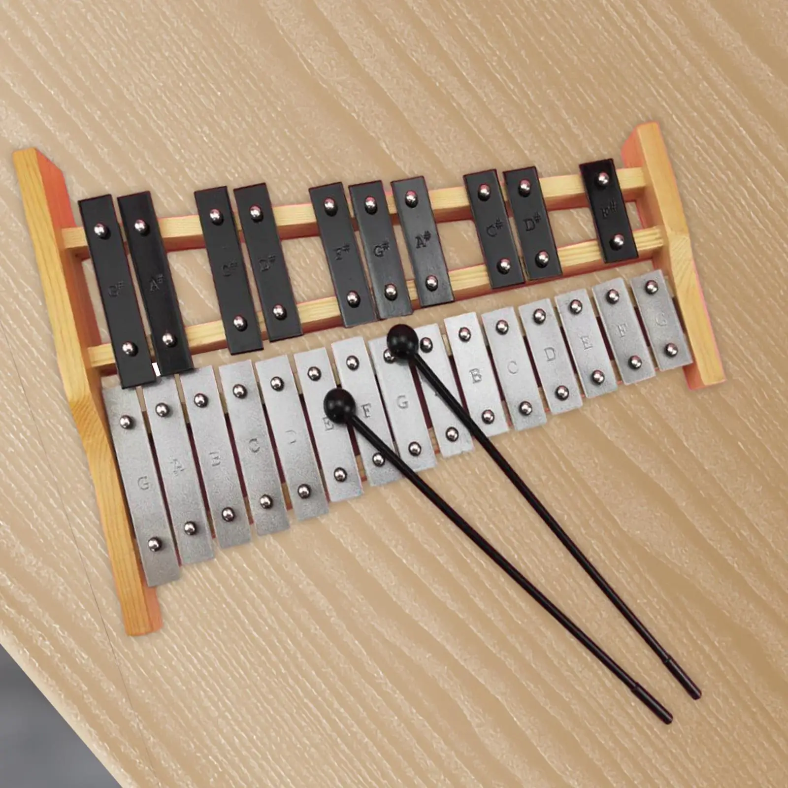25-Note-Metal-Xylophone-with-Carrying-Bag-and-Mallets-Glockenspiel ...