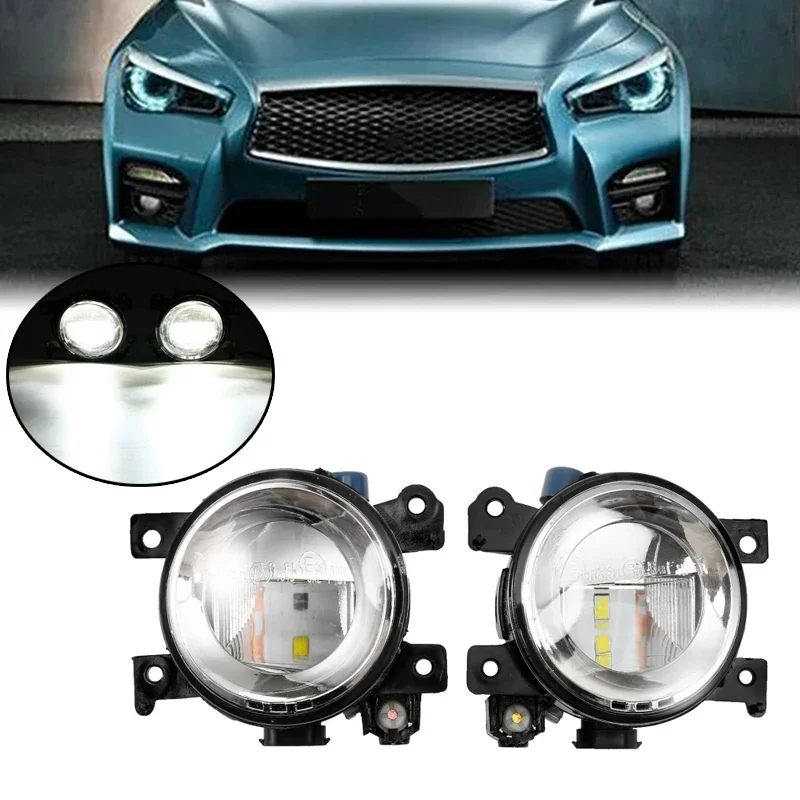 1 Pair Front LED Fog Lights For Infiniti Q50 2014-18 QX60 QX80 Q70/Q70L ...