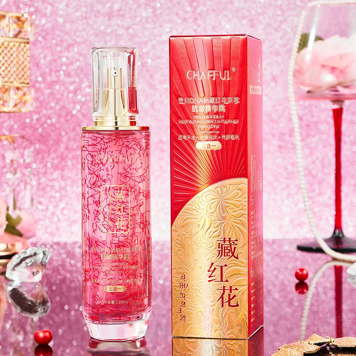 120ml DNA Sodium Saffron Essence Lady Firming Anti-Aging Face Serum ...