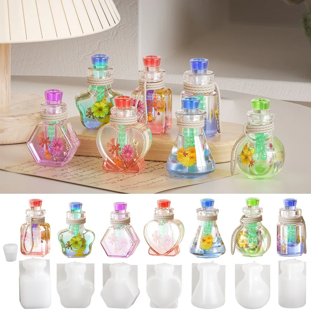 DIY-epoxy-resin-drift-bottle-silicone-mold-multiple-small-night-light ...